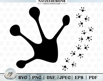 Frog Footprints. Cut Files for Cricut. Clip Art Silhouettes eps, Svg ...