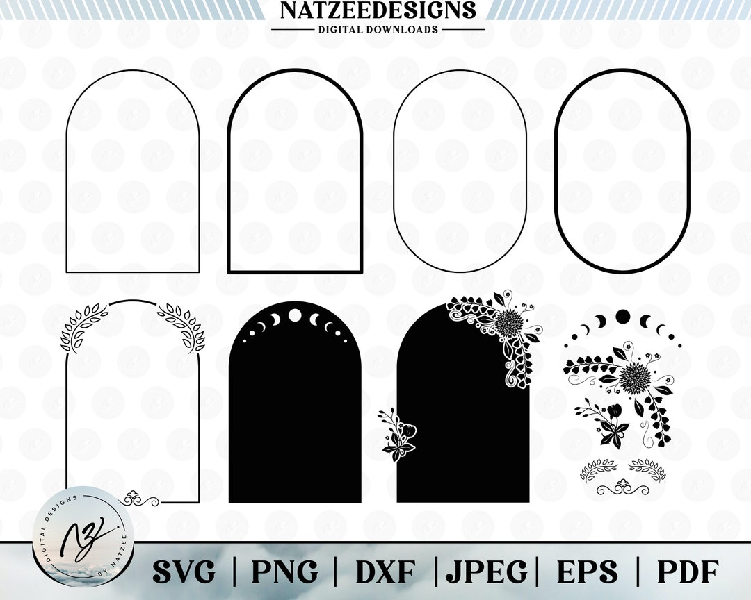 Arch Svg Bundle, Boho SVG Cut Files, Oval Svg, Arch Shape Vector, Oval ...