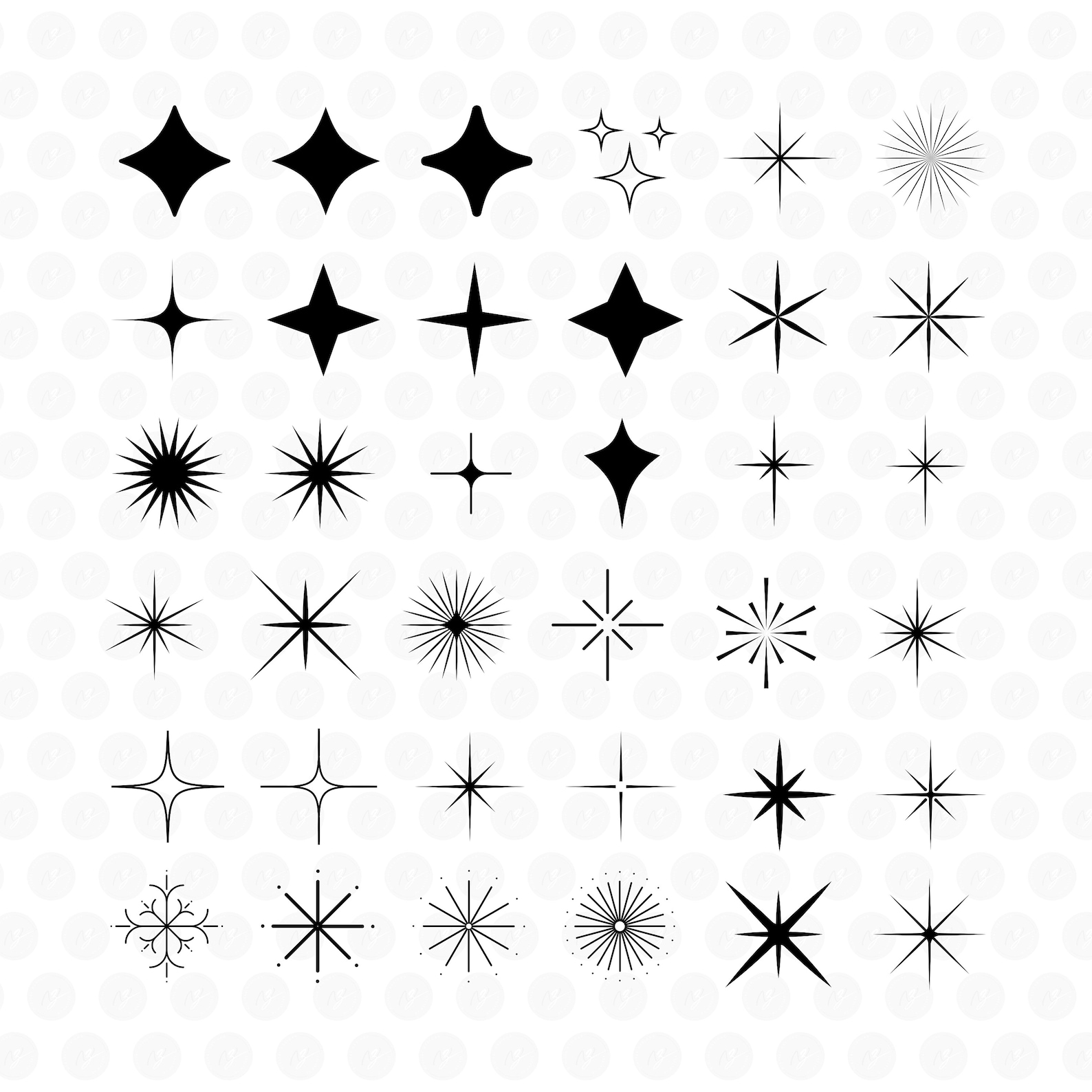 Star Sparkle Files, Stars Sarkle, Stars Svg Files, Png Files, Pdf Files ...