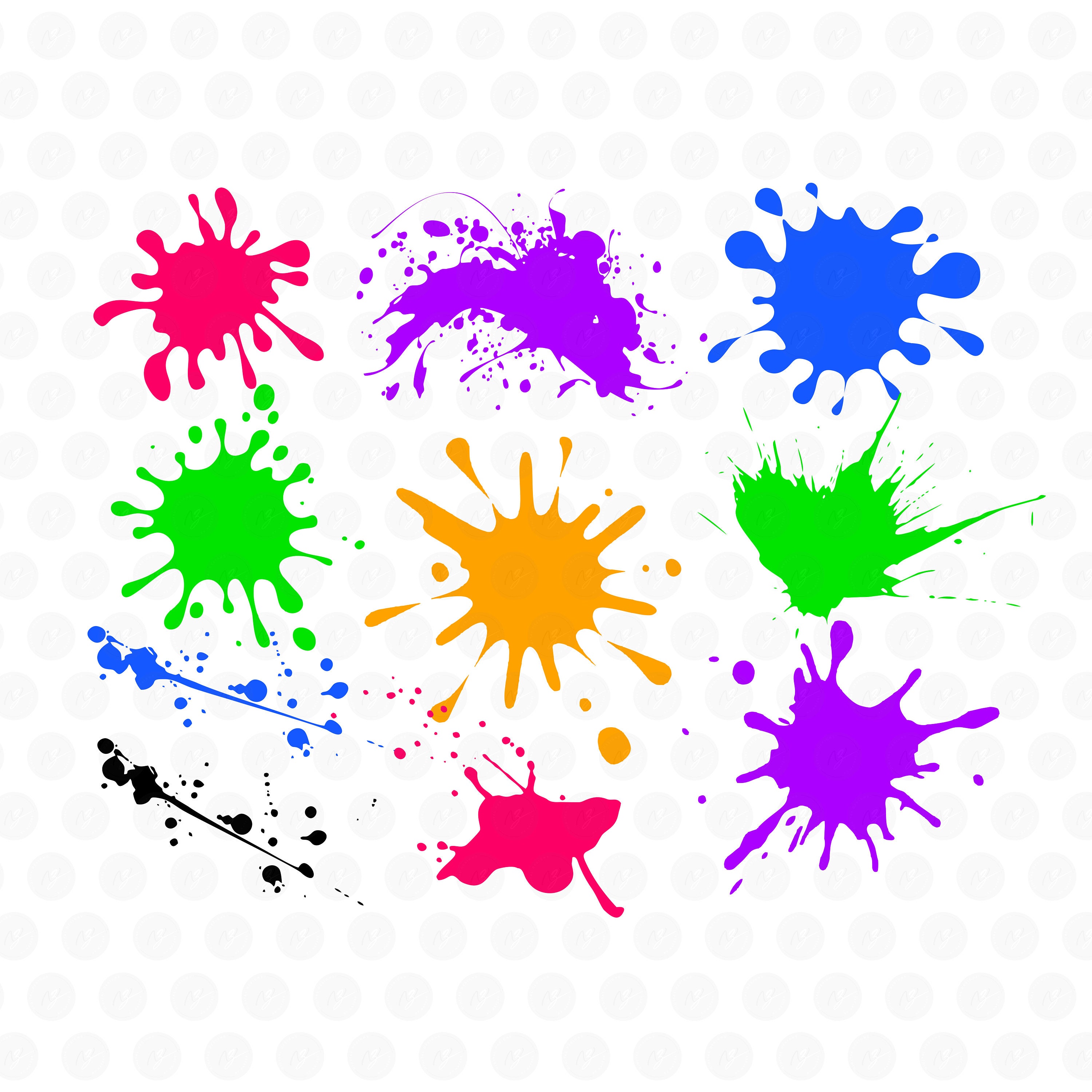 Paint Splatter SVG Bundle, Paint Splats Svg, Clipart Paint Svg, Vector ...