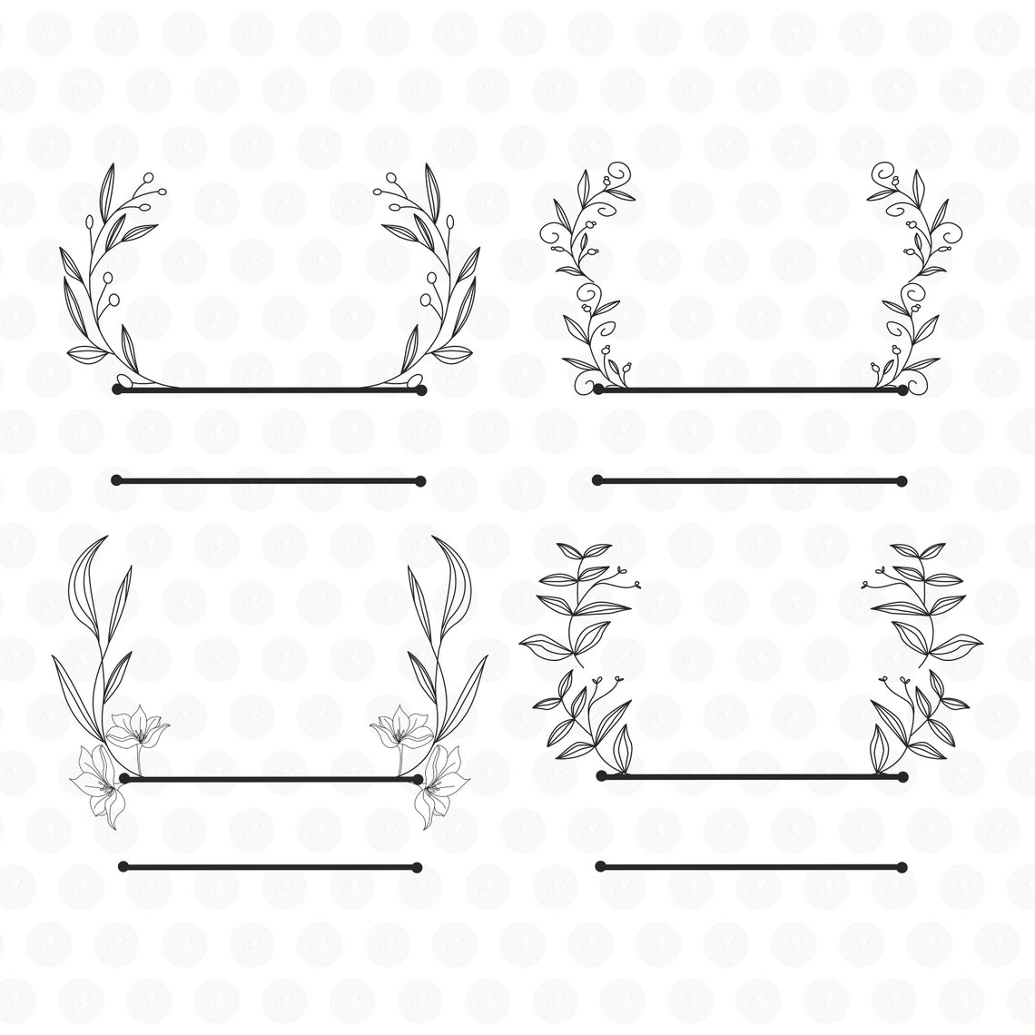 Split Floral Frame Svg Floral Border Svg Floral Frame Svg - Etsy
