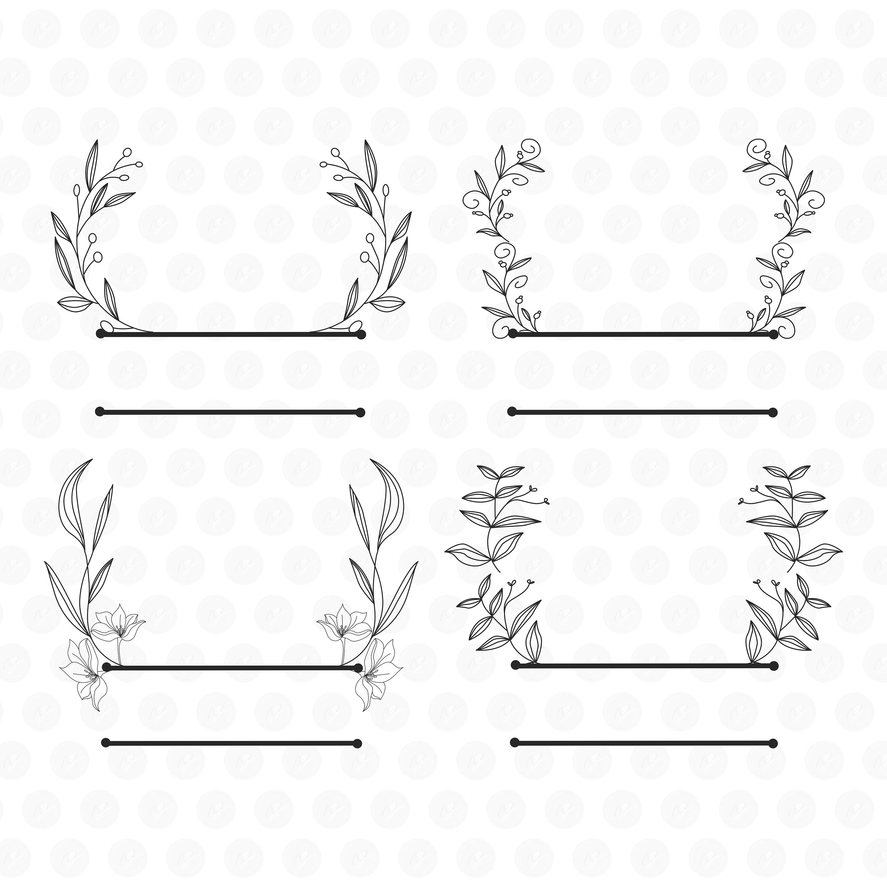Split Floral Frame Svg Floral Border Svg Floral Frame Svg - Etsy
