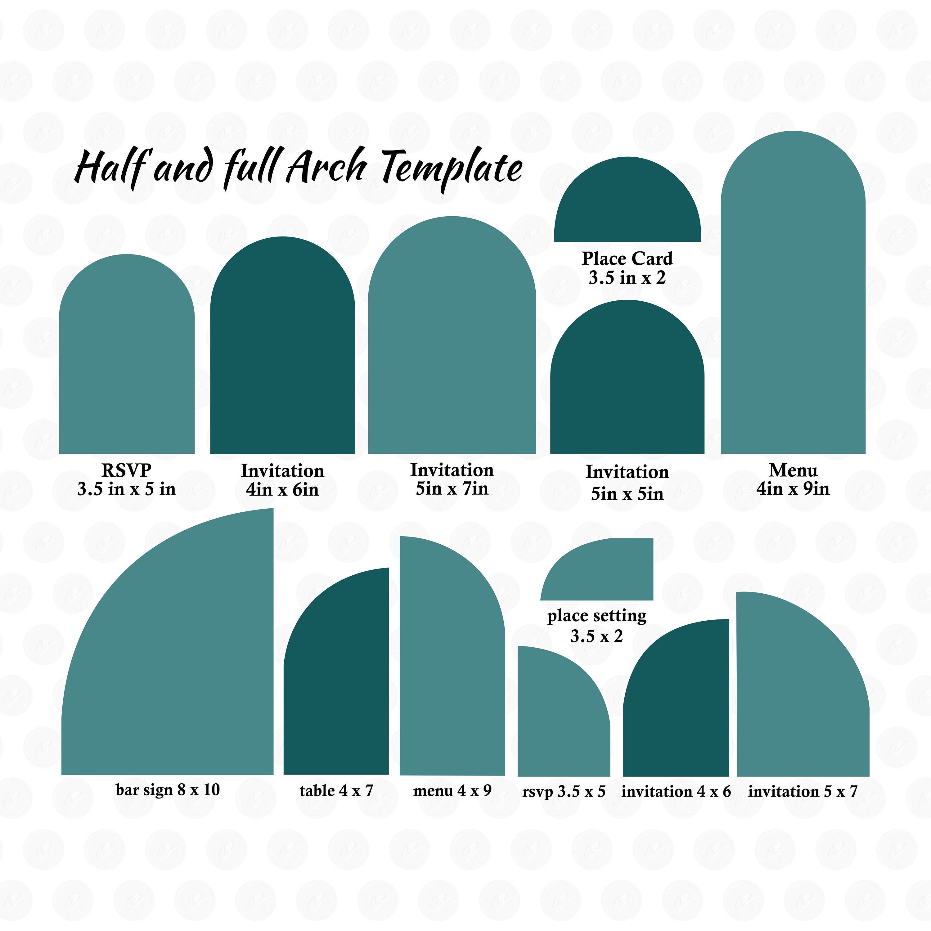 Arch Template SVG Half and Full Arch Wedding Invitation Arch - Etsy
