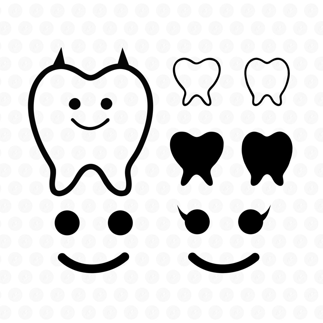 Tooth Svg, Slimily Teeth, Tooth Black Design, Fairy Svg, Tooth Shape ...