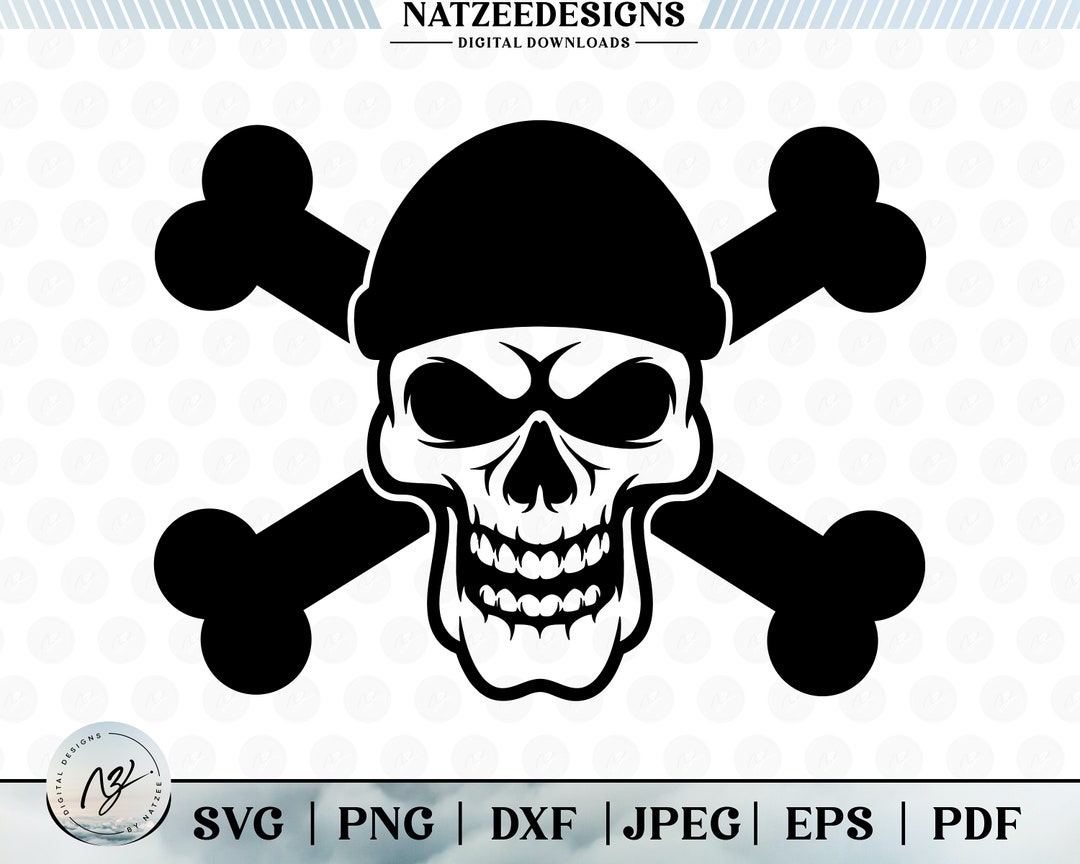 Jolly Roger Svg, Pirate Skull Svg, Clip Art Silhouettes, Cut Files for ...
