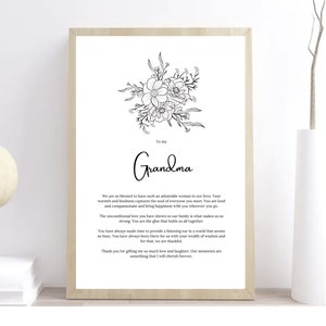 DIGITAL PRINT | Poem for Grandma, Gift for Grandma, Print for Grandma ...