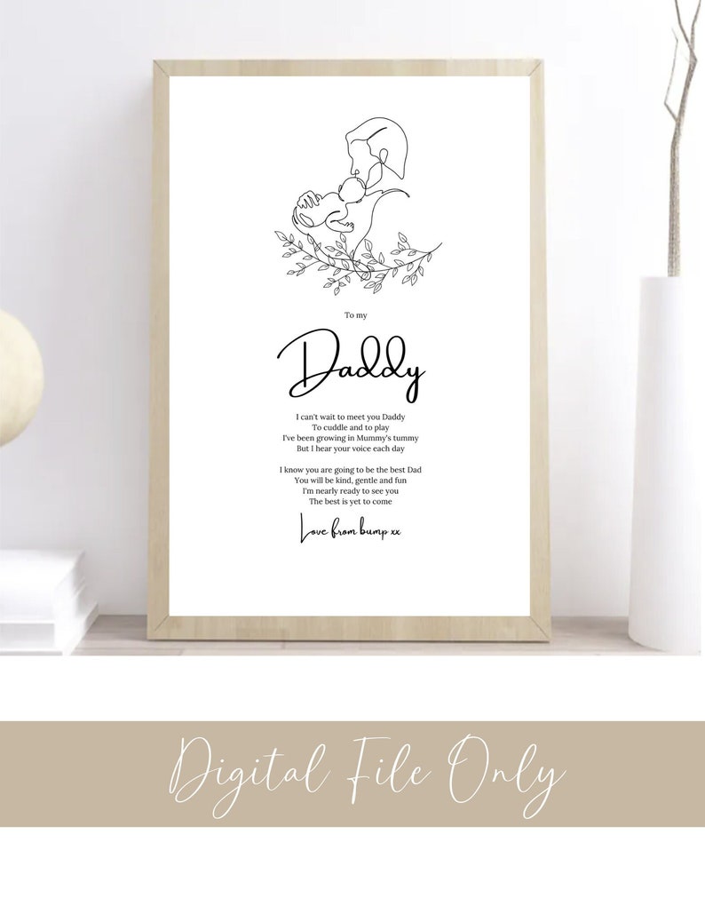 DIGITAL PRINT | Poem for Dad to Be, Gift for Daddy to Be, Print for ...
