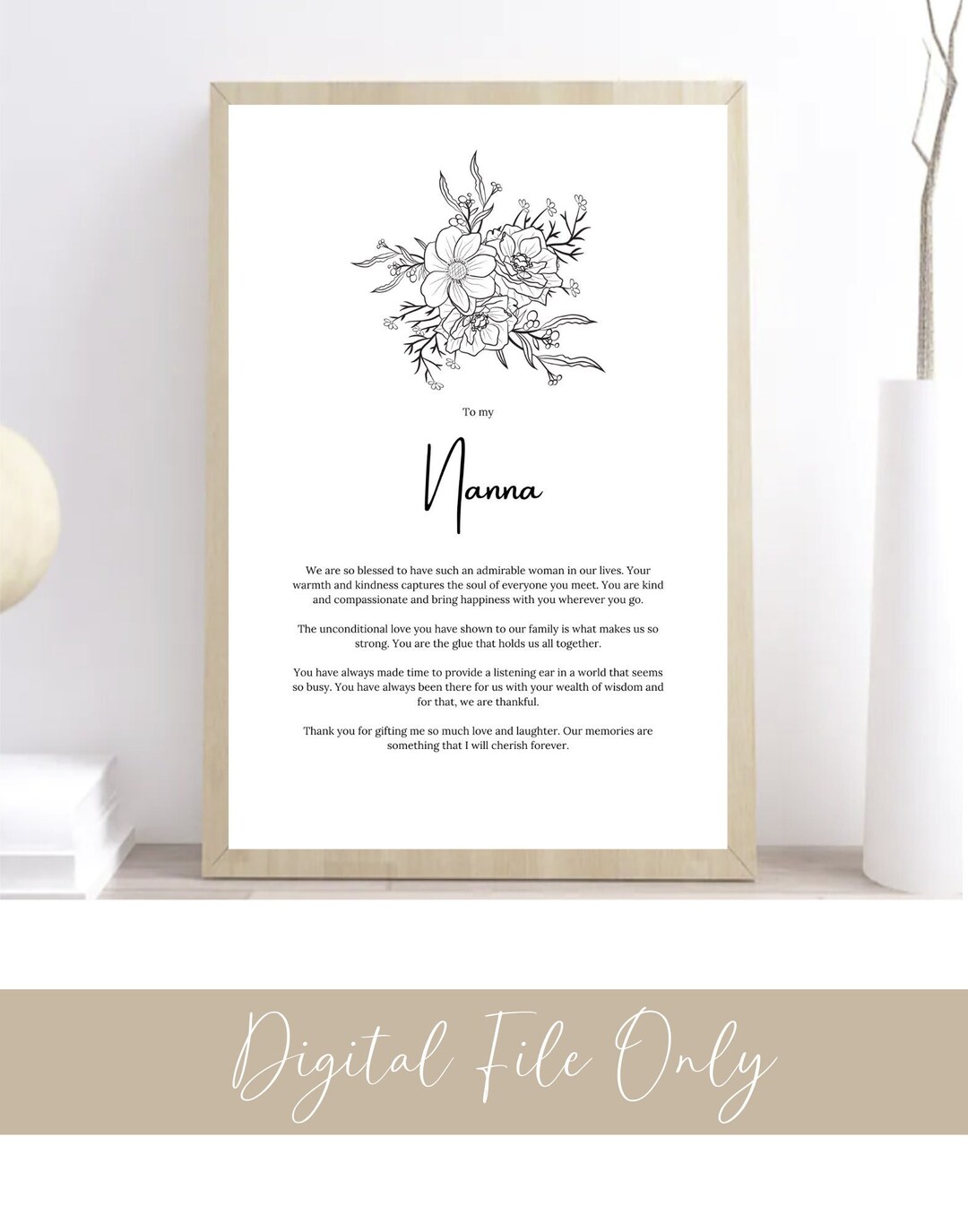 DIGITAL PRINT | Poem for Nanna/nanny, Gift for Nanna, Gift for Nanny ...