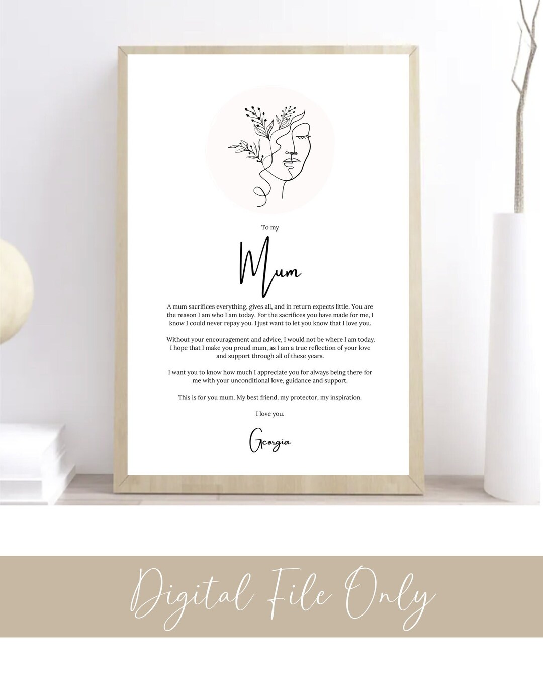 DIGITAL PRINT | Personalised Poem | Poem for Mum/mom | Personalised ...