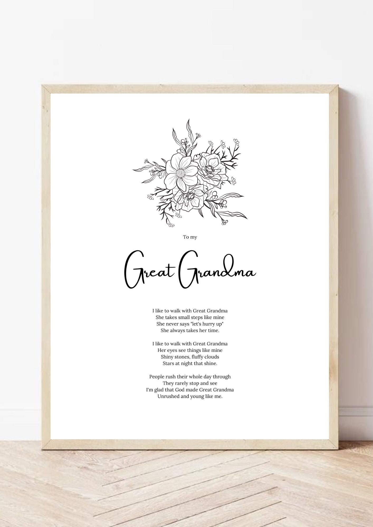 DIGITAL PRINT Poem for Great Grandma Gift for Great - Etsy