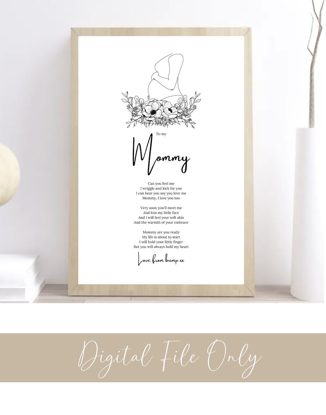 DIGITAL PRINT | Poem for Mom to Be, Gift for Mommy to Be, Print for ...
