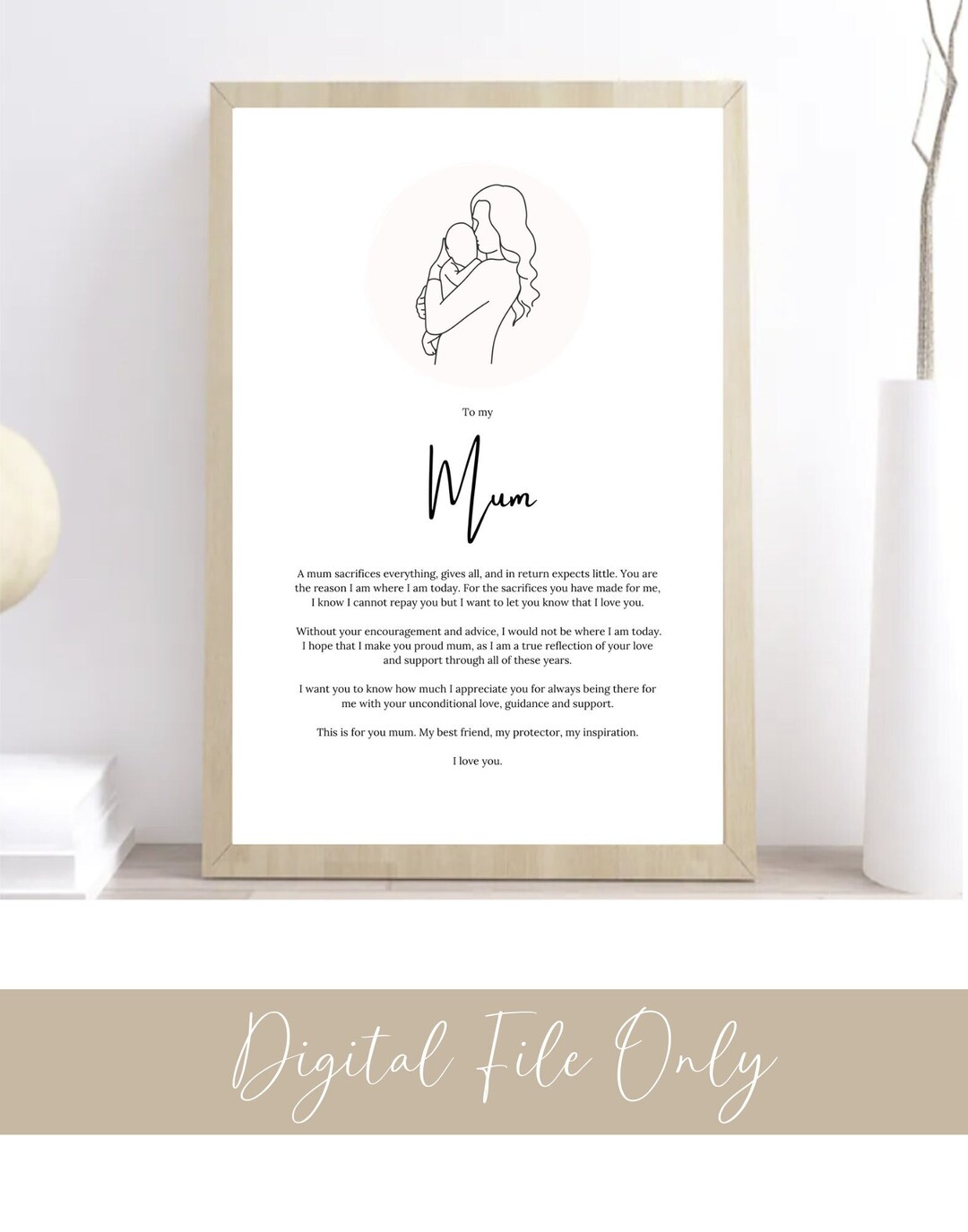 DIGITAL PRINT | Poem for Mum/mom/mother, Gift for Mum, Print for Mum - Etsy