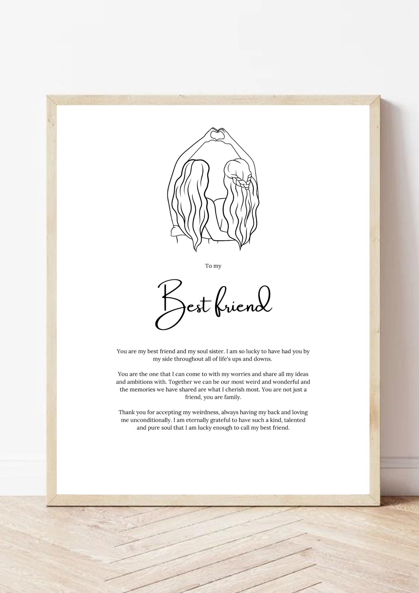 DIGITAL PRINT Poem for Best Friend Gift for Best Friend - Etsy