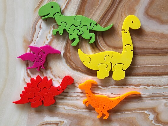 Rompecabezas de dinosaurios impresos en 3D - Etsy México