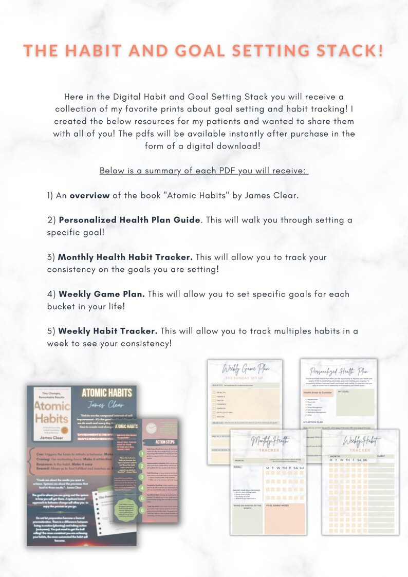 Habit and Goal Setting Stack! - Etsy