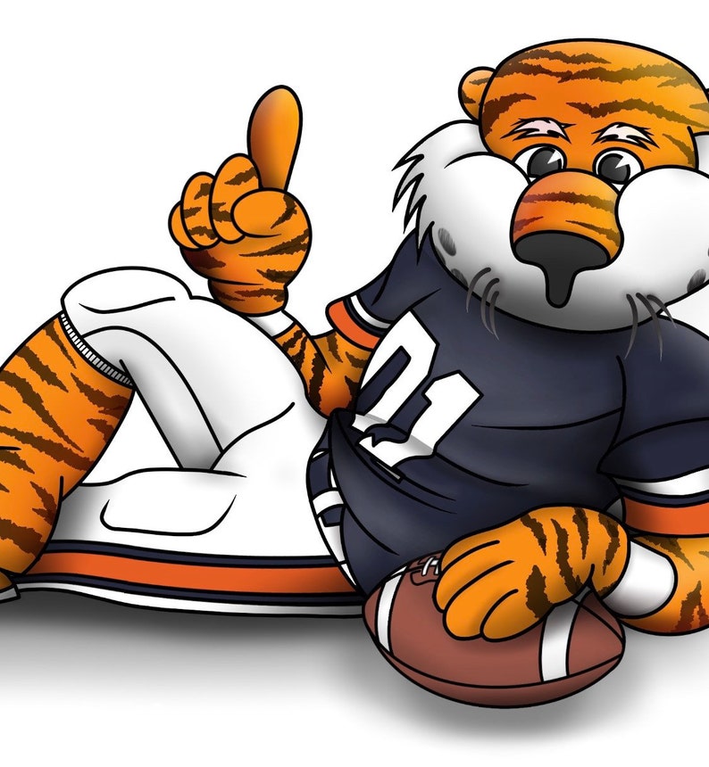 Auburn Tigers Mascot Aubie Drawing Digital Print PNG JPG - Etsy