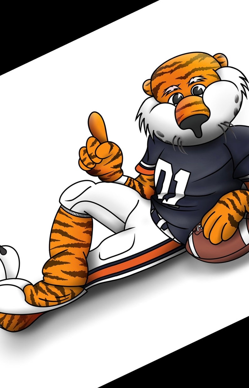 Auburn Tigers Mascot Aubie Drawing Digital Print PNG JPG - Etsy