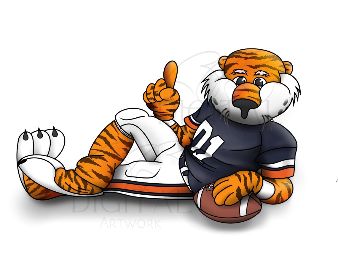 Auburn Tigers Mascot Aubie Drawing Digital Print PNG JPG - Etsy