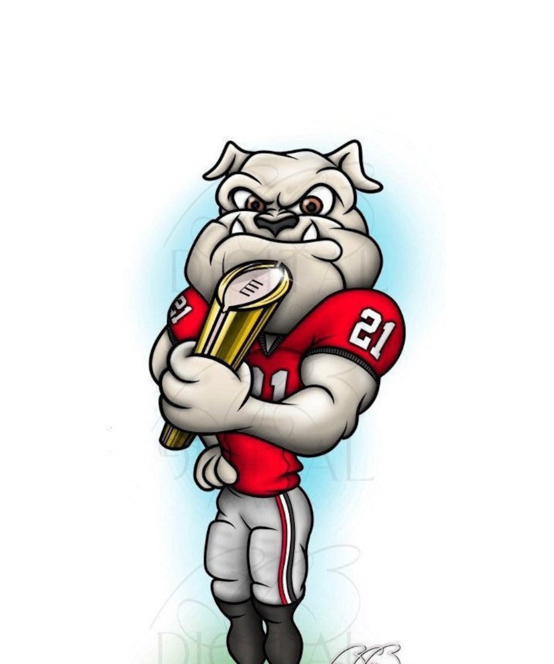 Georgia Bulldogs Championship With Trophy Drawing Design PNG - Etsy