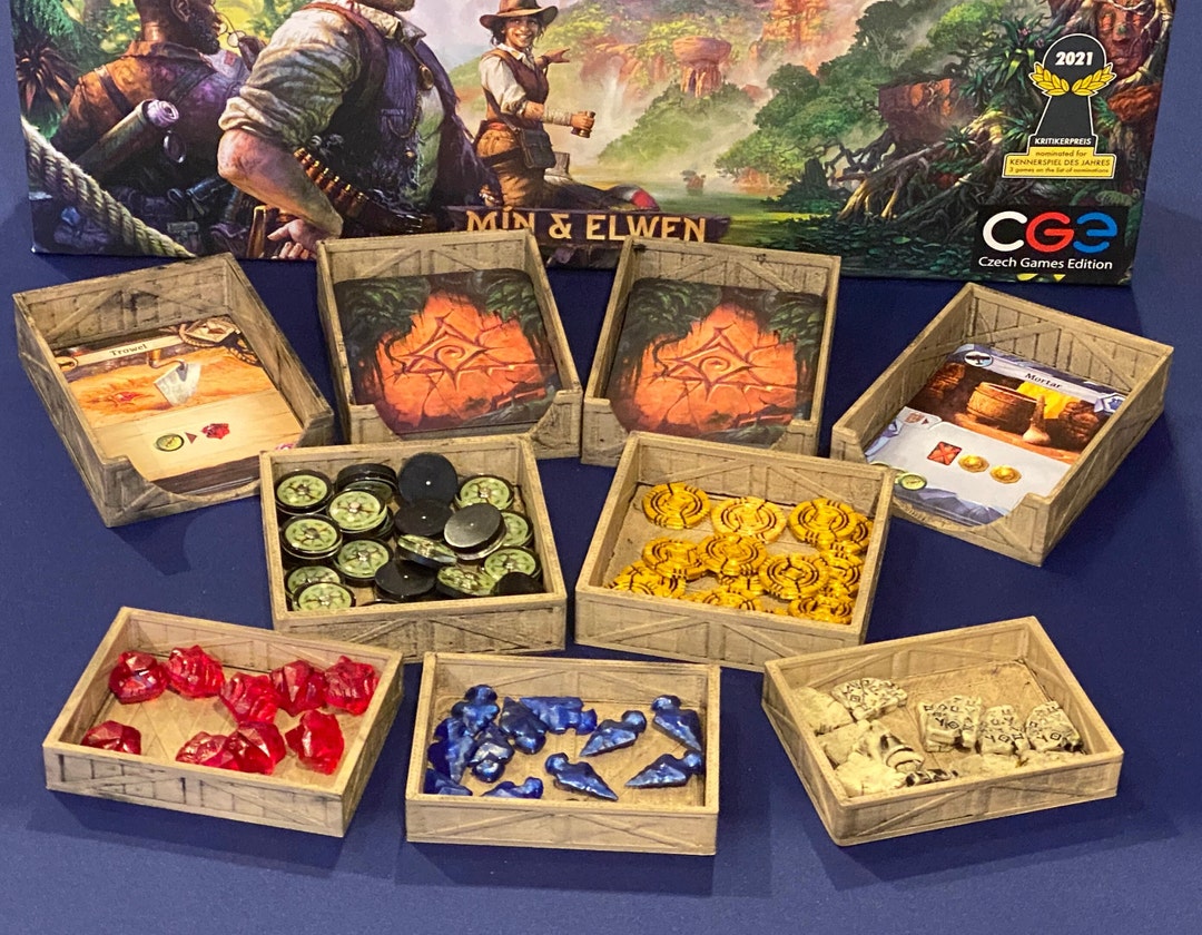 Arnak Card and Resource Holder Crate Bundle, Deluxe Board Game Upgrades for the Lost Ruins of ...