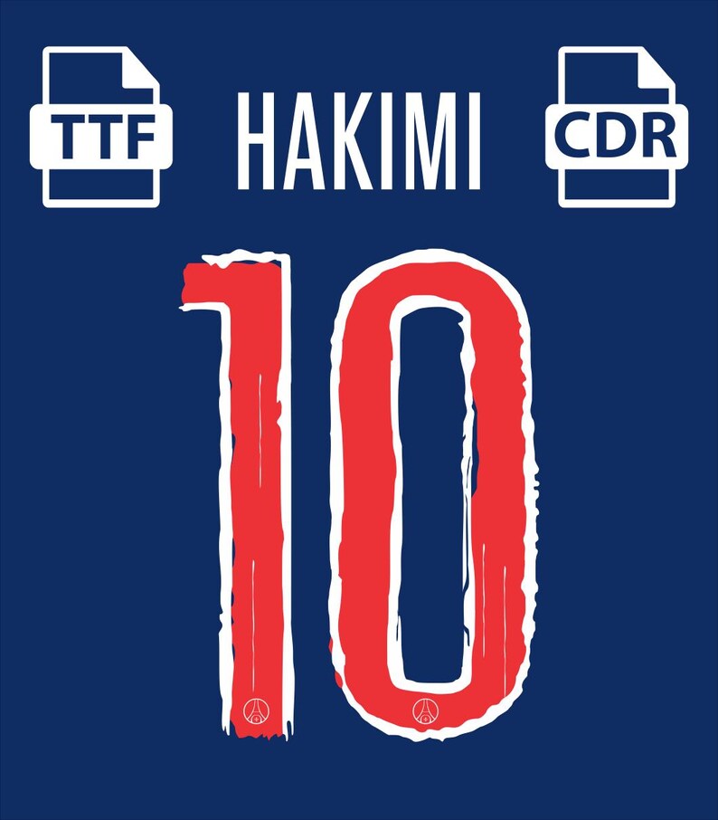 New Font Vector Jersey Psg UCL 2024-2025 / Font TTF cdr/vector File Kit ...