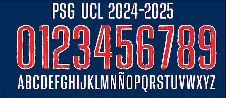New Font Vector Jersey Psg UCL 2024-2025 / Font TTF cdr/vector File Kit ...