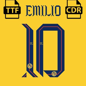 New Font Vector Jersey Club America 2024-2025 / Font TTF cdr/vector ...