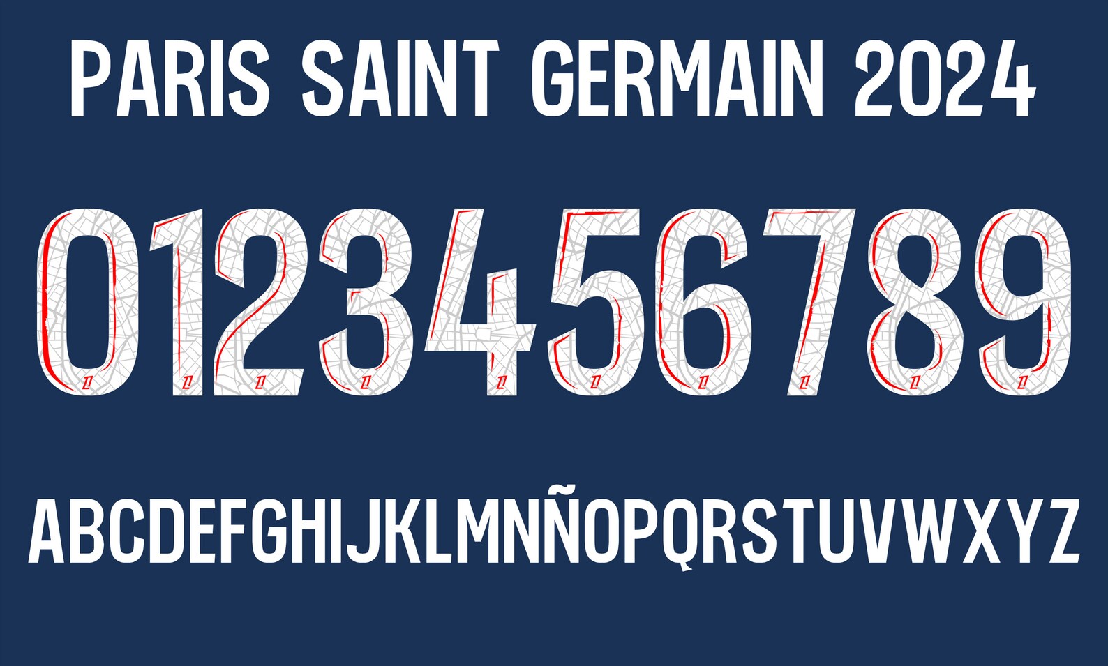 New Font Vector Jersey PSG 2024-2025 / Font TTF cdr/vector File Kit ...
