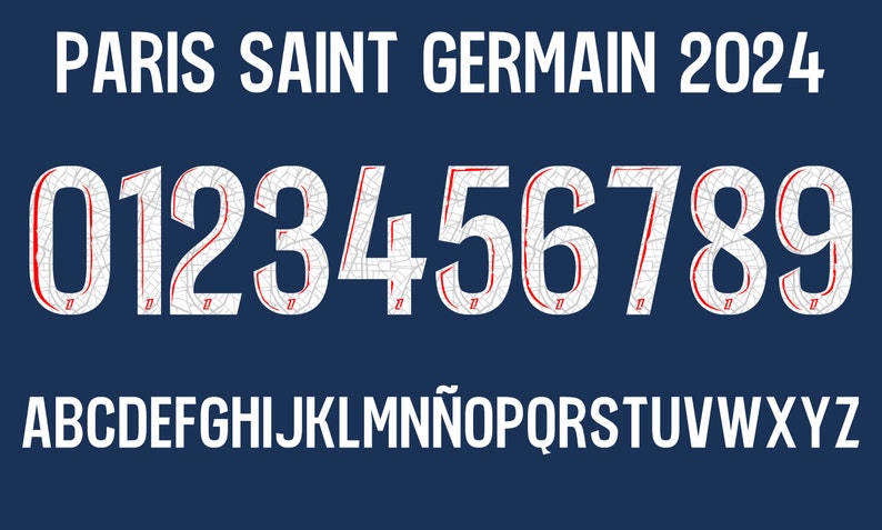 New Font Vector Jersey PSG 2024-2025 / Font TTF cdr/vector File Kit Shirt Soccer. - Etsy