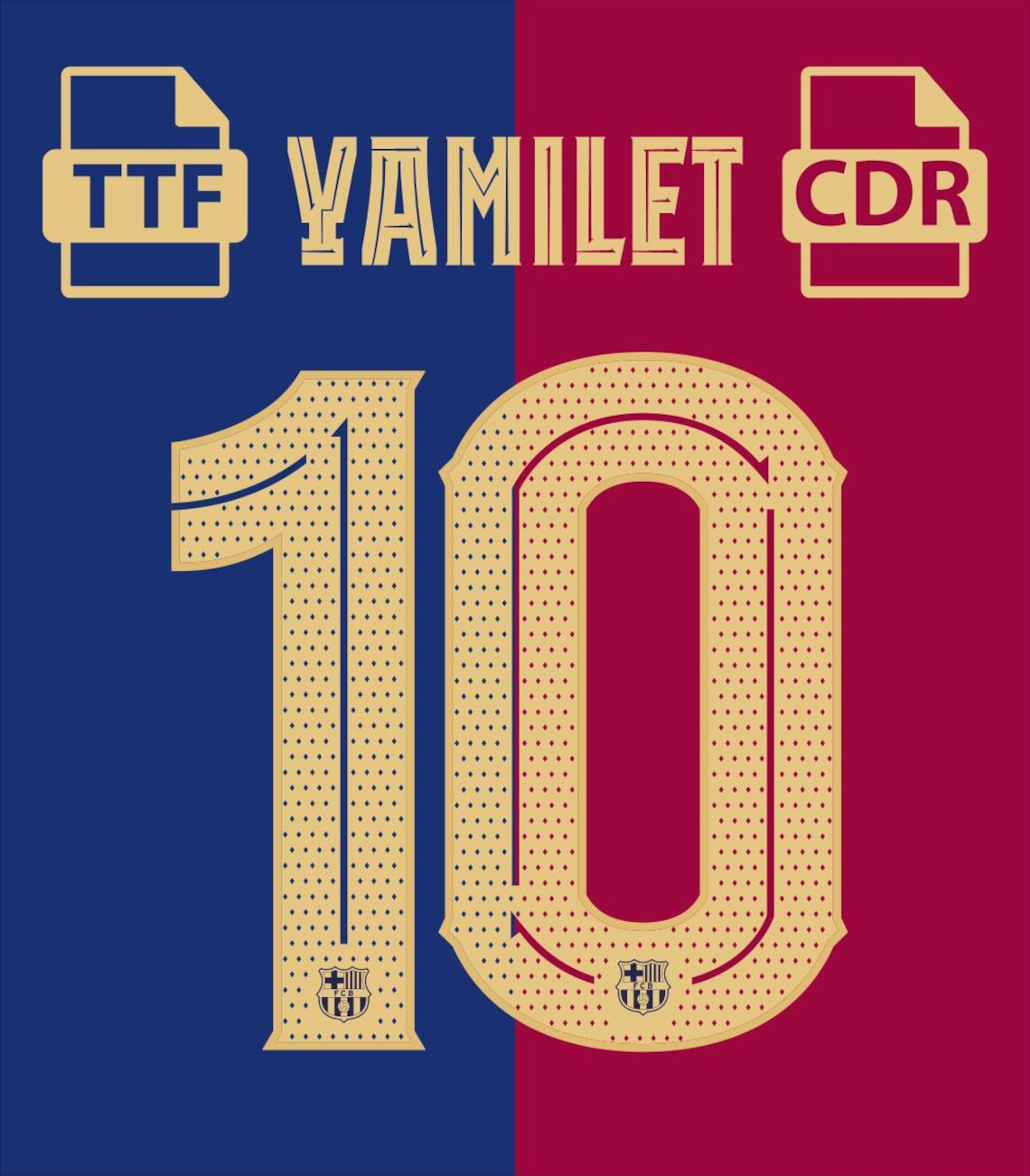 New Font Vector Jersey Barcelona 2024-2025 / Font TTF cdr/vector File ...