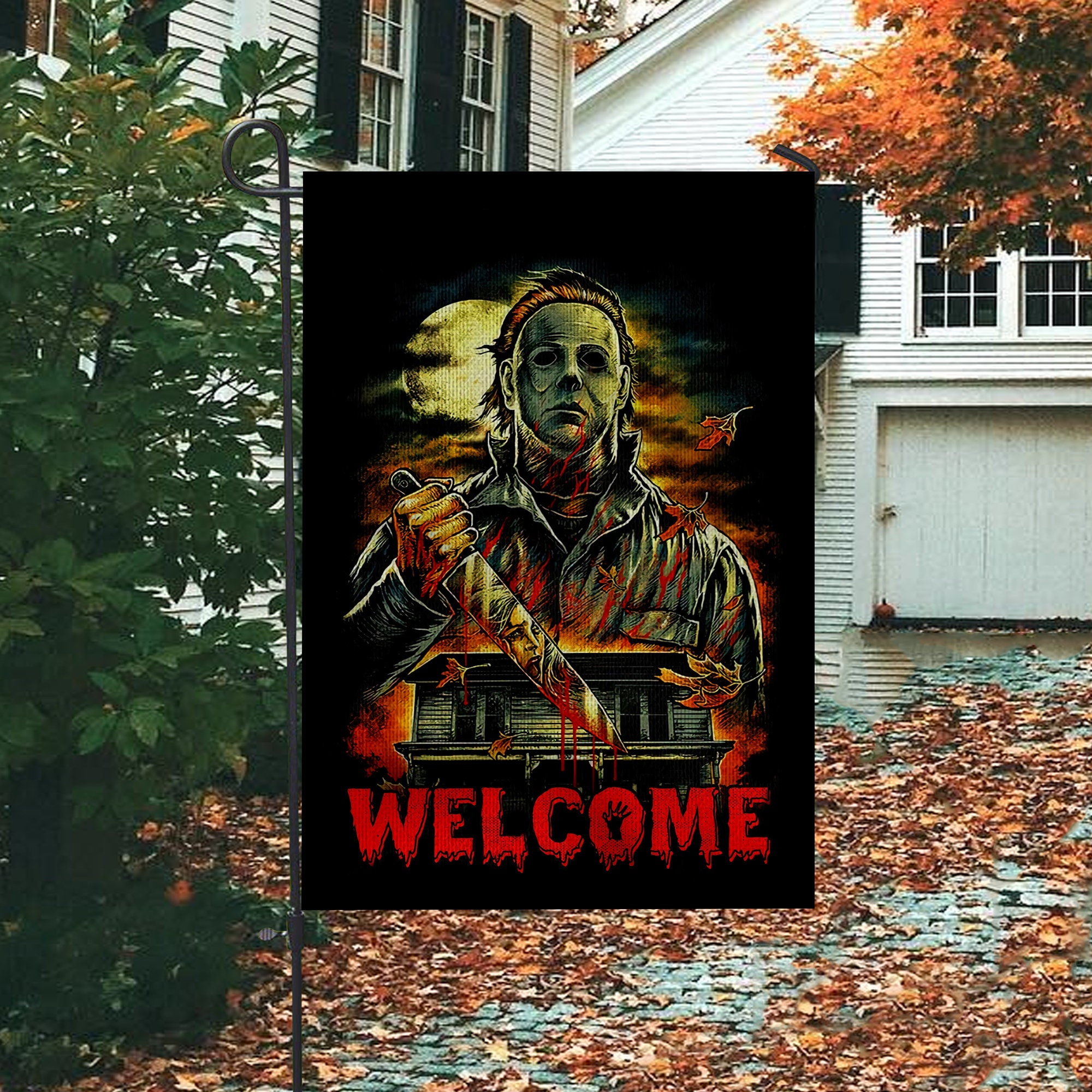 Welcome Halloween Horror Double Sided Flag