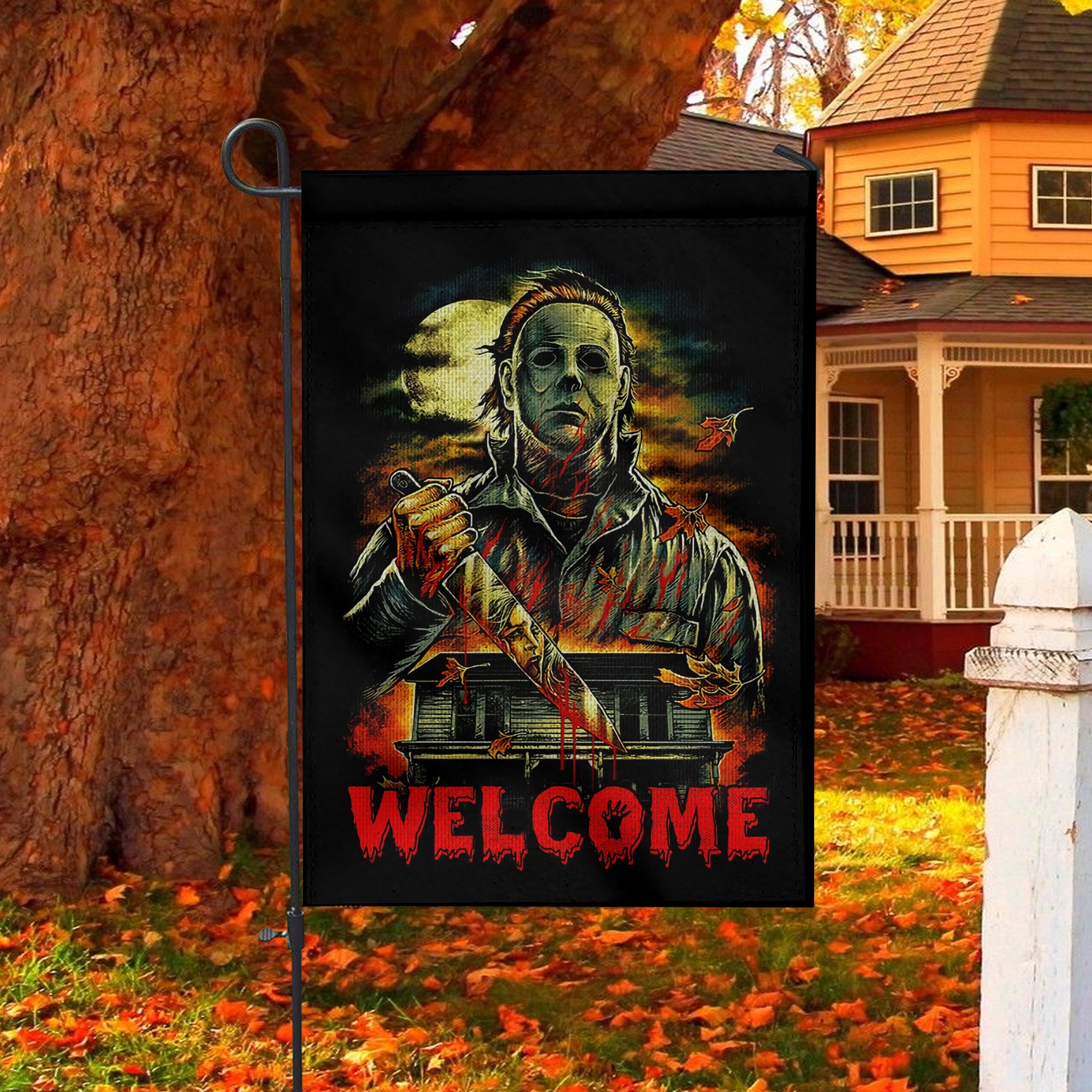 Welcome Halloween Horror Double Sided Flag sold by Reinforcement Denice ...