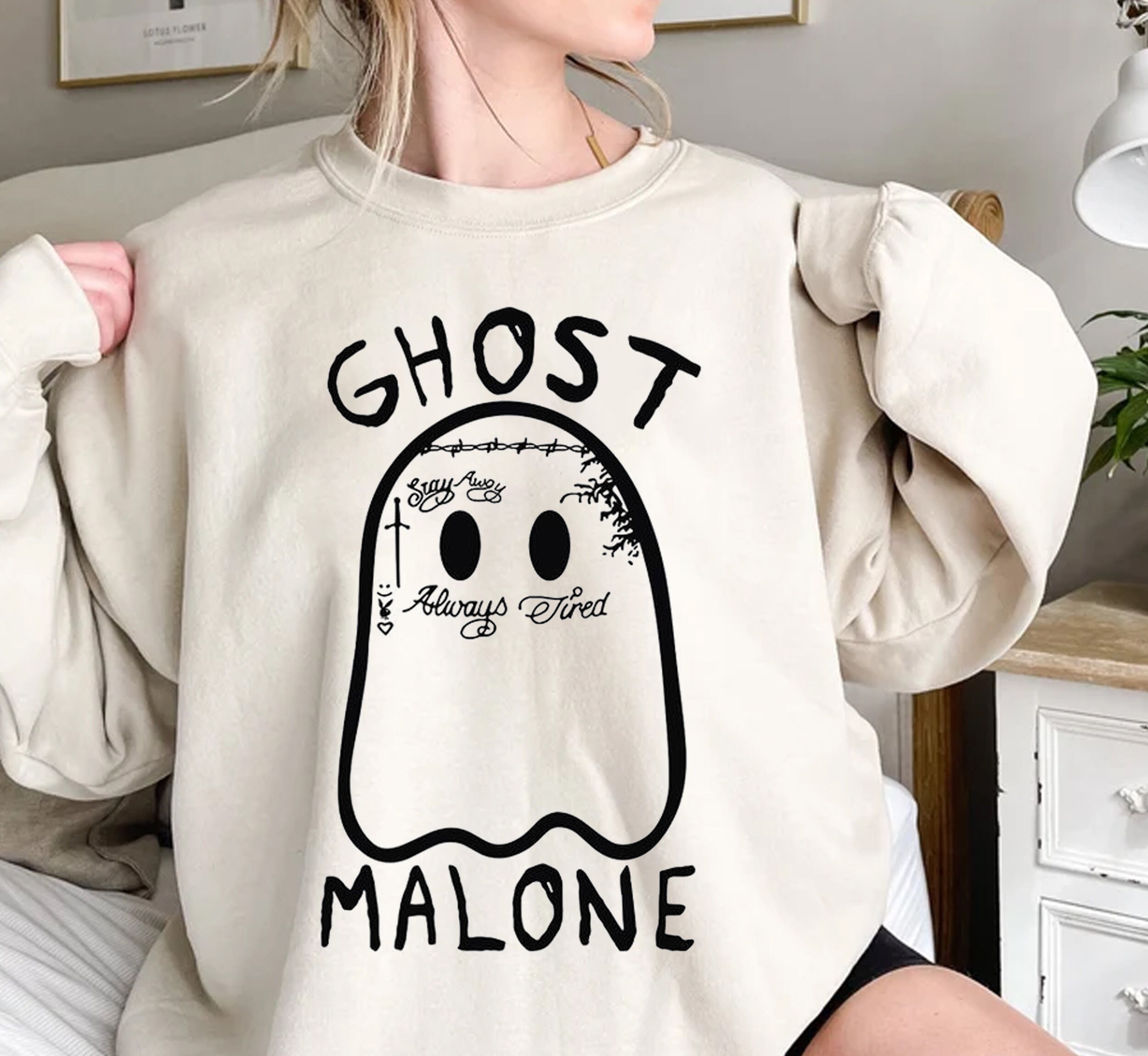 Ghost Malone Sweatshirt, Ghost Malone Halloween Sweatshirt, Ghost ...