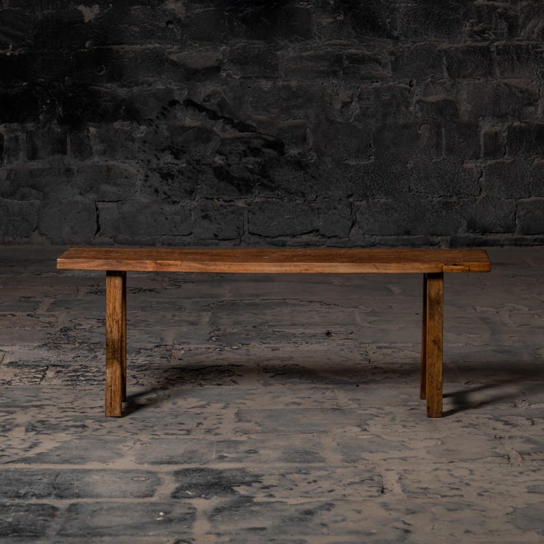 Buy Reclaimed Wood Slim Bench: Rustic Weathered Entryway Bench Online ...