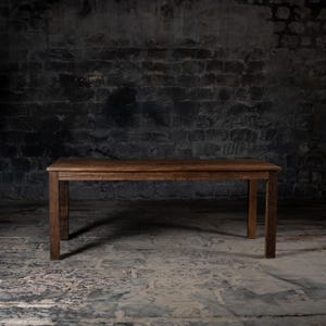 Rustic Weathered Wood Dining Table + Bench | Vintage Rustic Finish ...