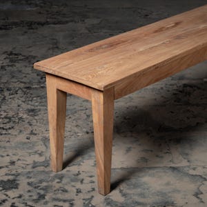 Reclaimed Wood Bench: Sustainable Taper Leg Bench - Etsy