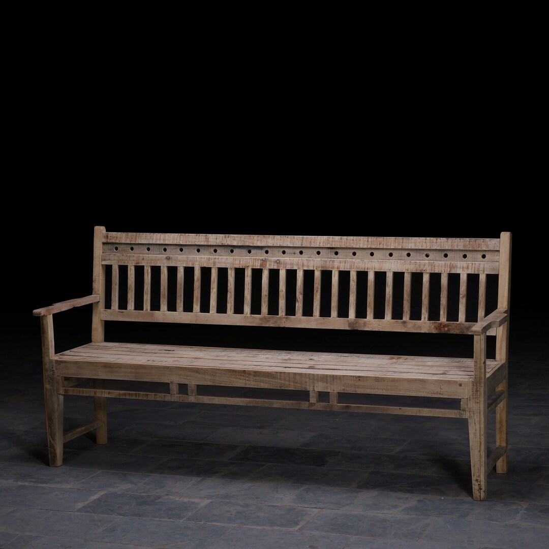 Vintage Reclaimed Wood Retro Bench Inspired From Antique Furniture ...