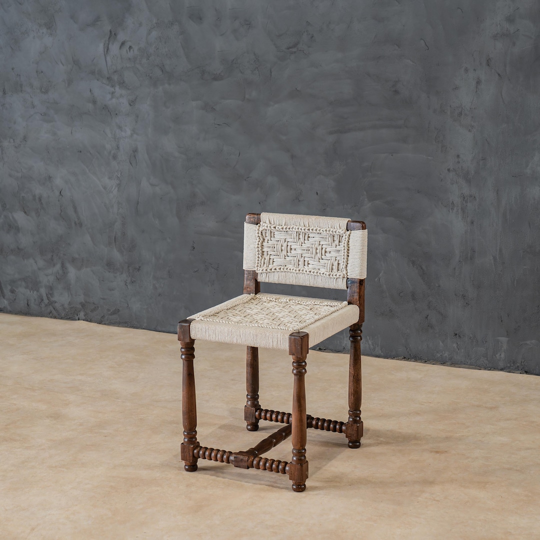 Wooden Dining Chair Set of 2 | Woven Chairs for Dining Table ...