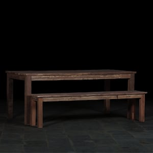 Rustic Weathered Wood Dining Table Bench Vintage Rustic Finish Old ...