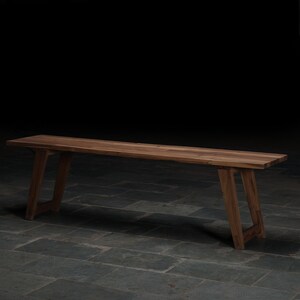 Reclaimed Teak Wood Bench Tapper Leg Bench Natural Finish Kitchen and ...
