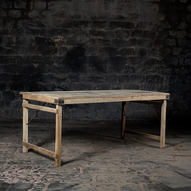 Handmade Reclaimed Wood Folding Dining Table: Rustic Farmhouse Style ...