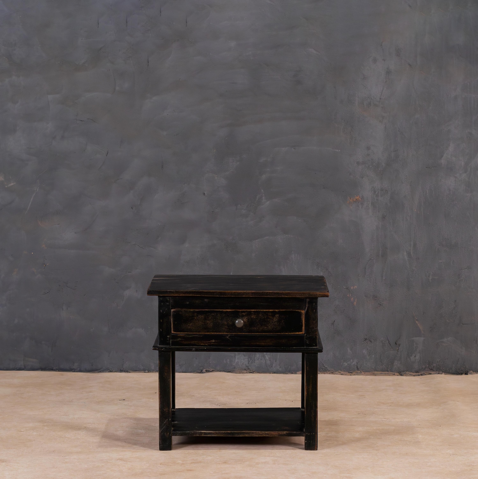 Rustic Black Reclaimed Wood Bedside Table: Vintage Style Nightstand - Etsy