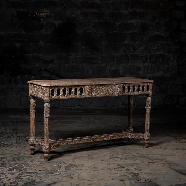 Reclaimed Teak Console Table: Handcarved Whitewash Entryway Table - Etsy
