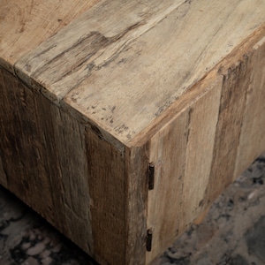 Rustic Reclaimed Wood TV Stand: Bleached Finish, 2-door 2-drawer Media ...