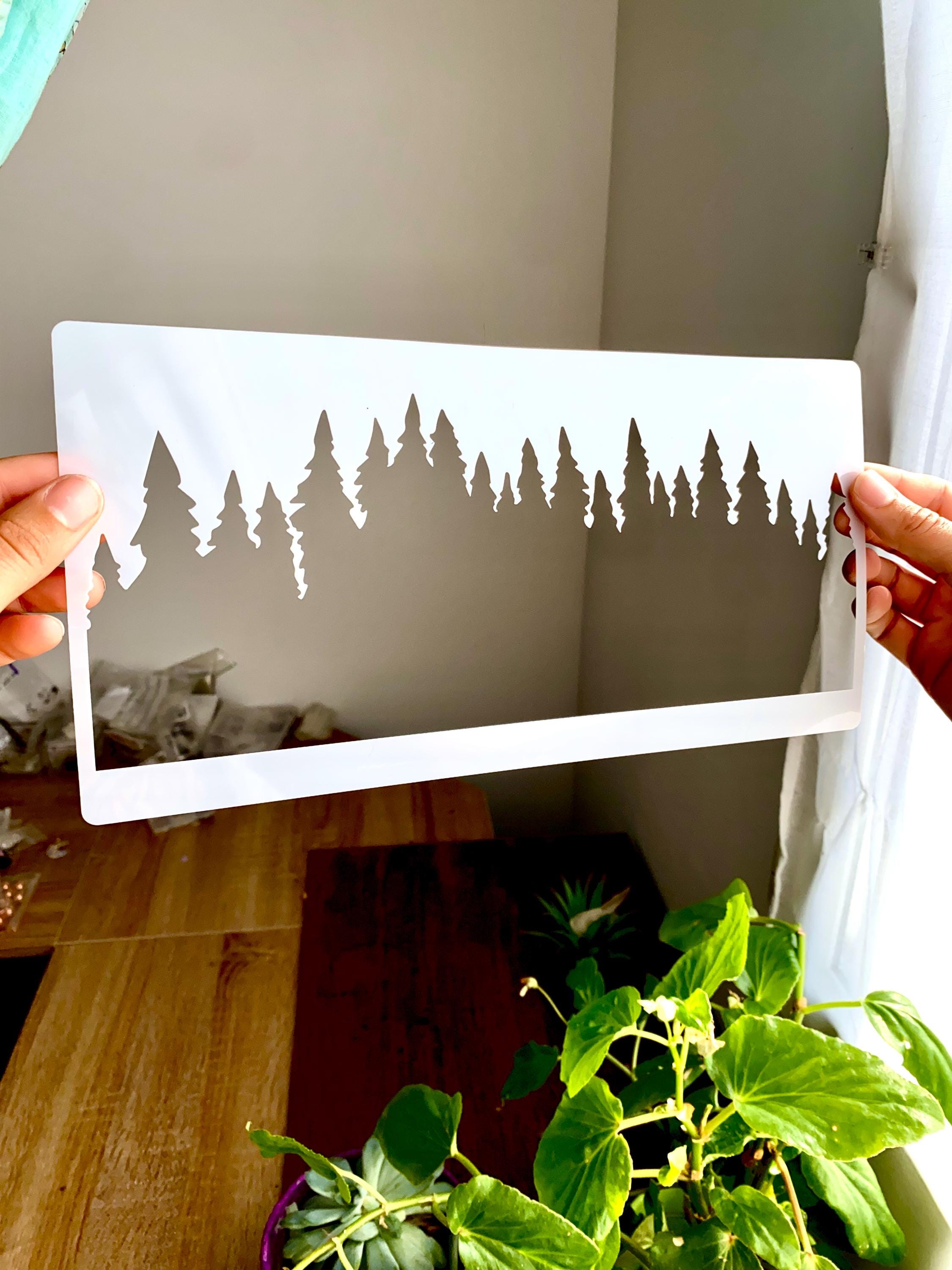 6 Piece Forest and Trees Stencil Set. 30cm Forest Stencil. Tree Stencil ...