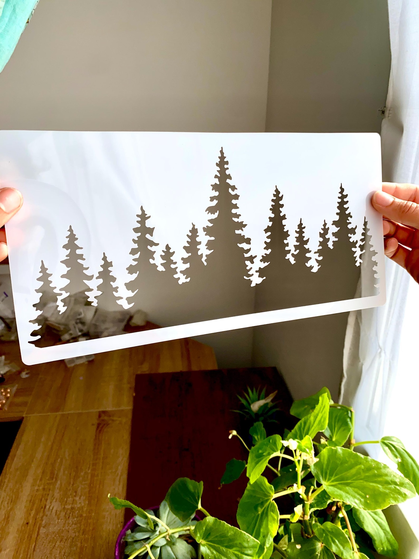 6 Piece Forest and Trees Stencil Set. 30cm Forest Stencil. Tree Stencil ...