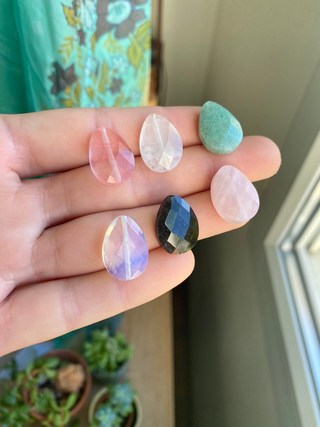 Drilled Pear Crystals. 13x18mm. Faceted Teardrop Gemstone. DIY Jewelry ...