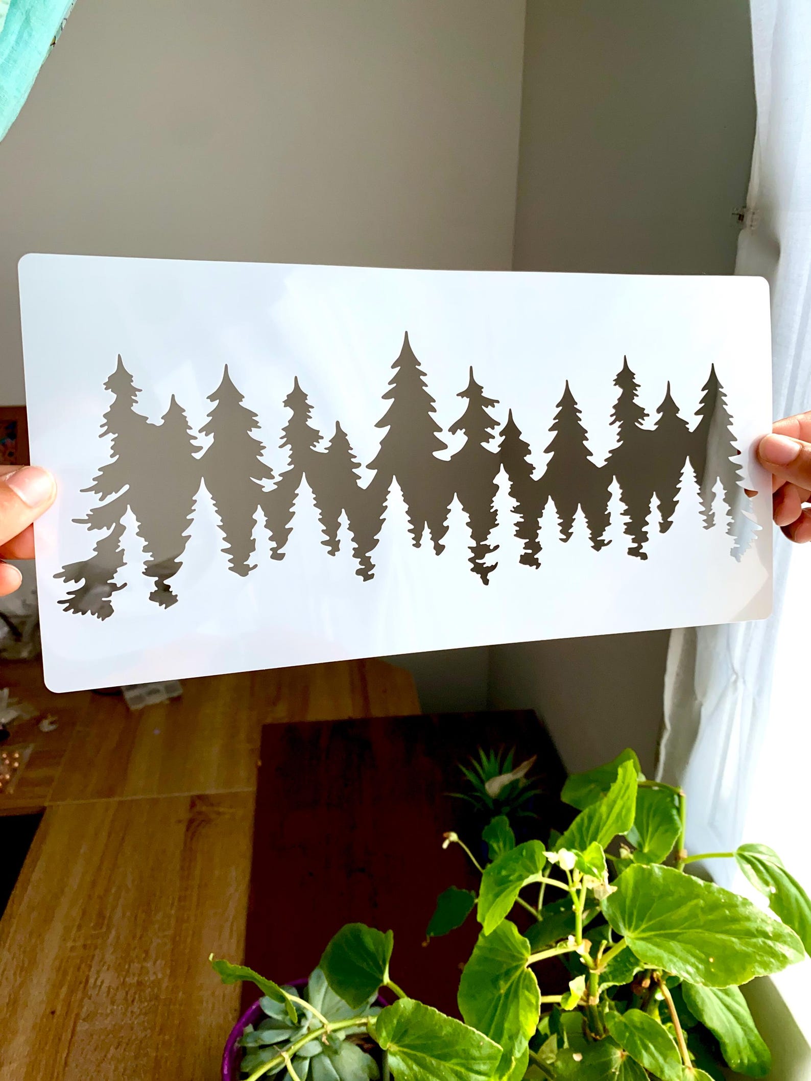 6 Piece Forest and Trees Stencil Set. 30cm Forest Stencil. Tree Stencil ...