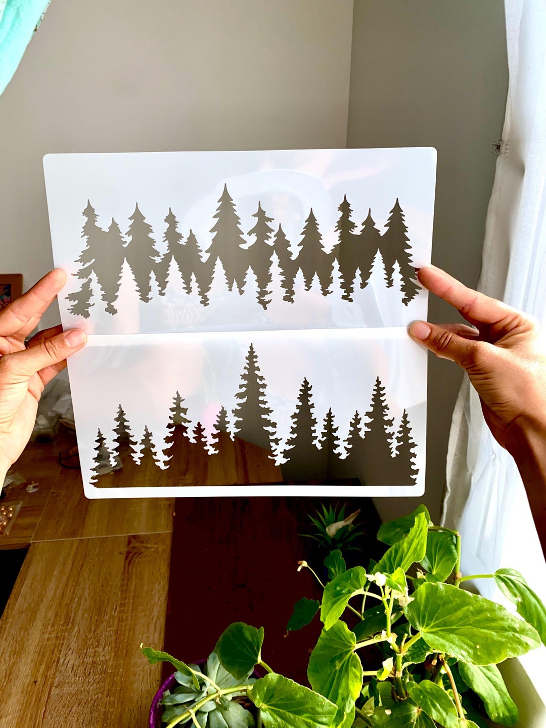 6 Piece Forest and Trees Stencil Set. 30cm Forest Stencil. Tree Stencil ...