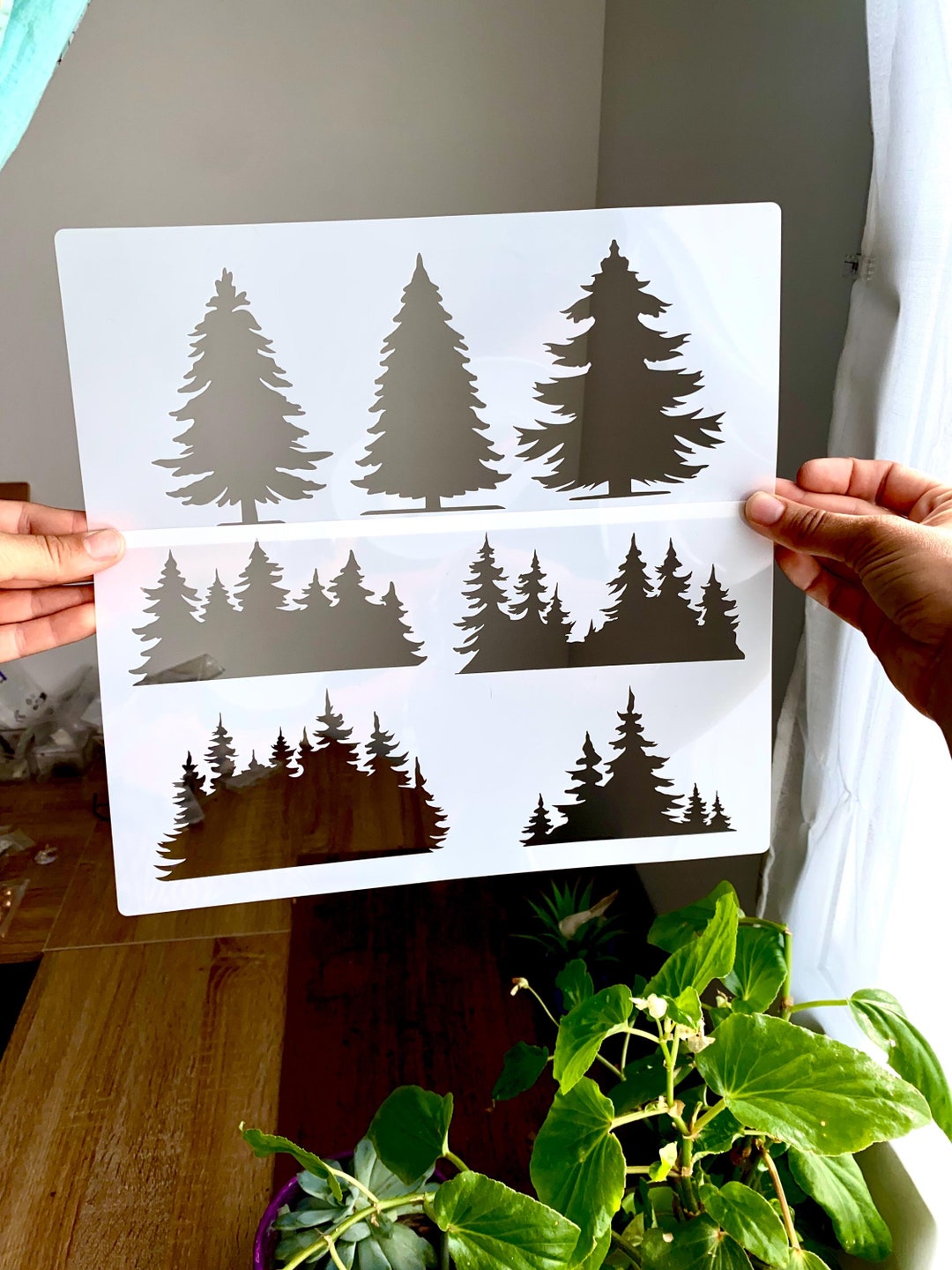 Forest and Trees Stencil Set. 10cm Tree Stencil. Forest Stencil ...